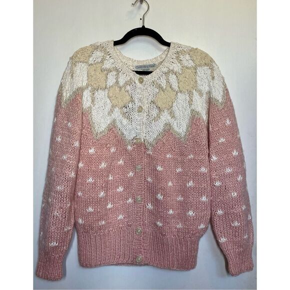 No Brand | Sweaters | Vintage Cottage Core Pink Linen Blend Starfish ...